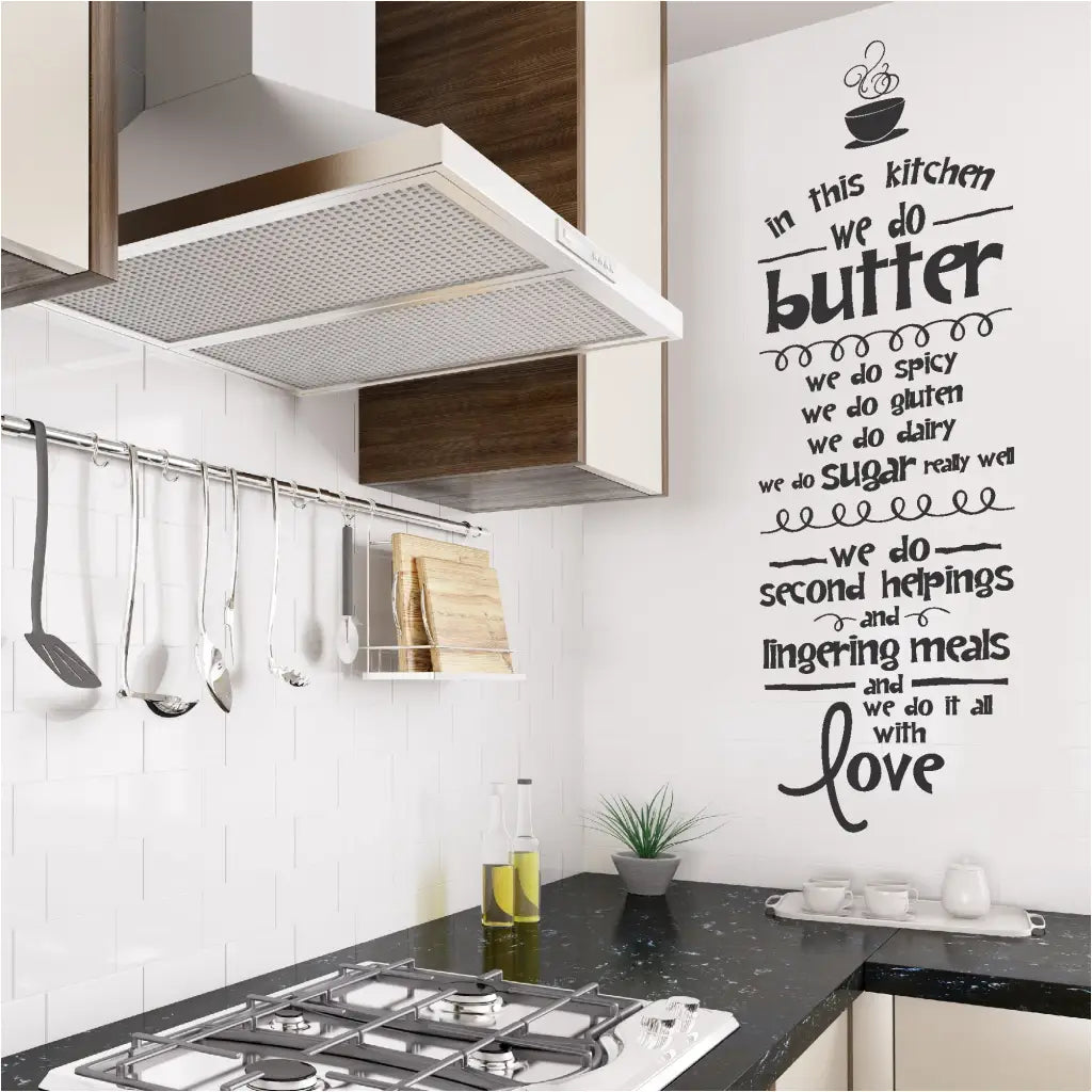 In This Kitchen We Do It All With Love Wall Decal Stencil Art The Simple Stencil