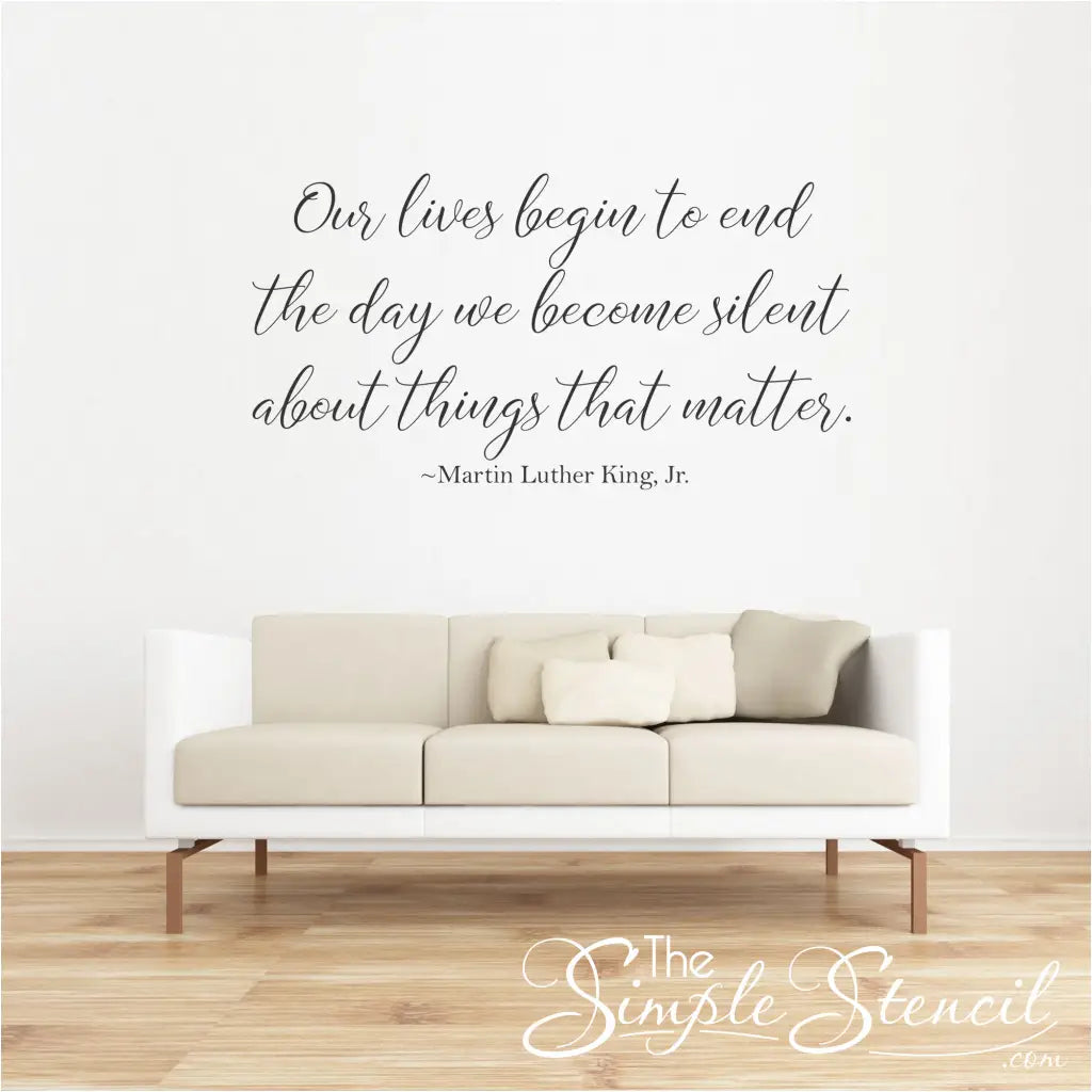 Silence / Things That Matter Quote By MLK | MLK Wall Art Decals – The ...