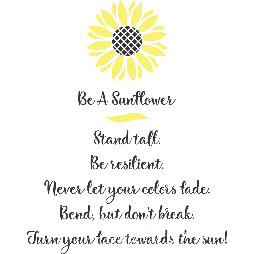 Be A Sunflower | Cute Phrase Wall Decal | Inspirational Home Decor ...