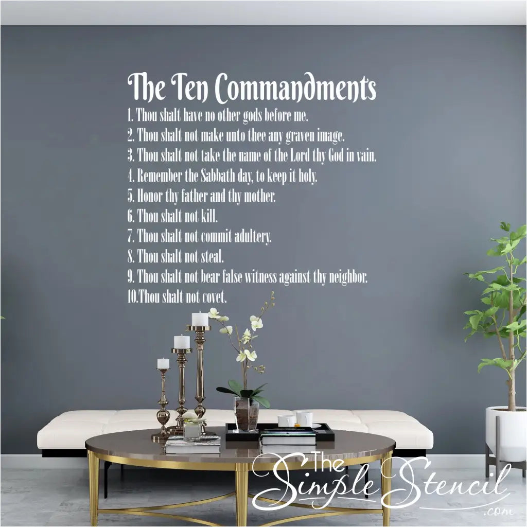 The Ten Commandments Decal For Walls | Scripture Bible Verse Wall Art – The Simple Stencil