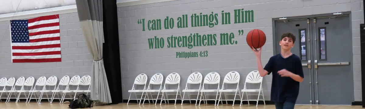 Church Gym & Workout Areas Motivational Scripture Wall & Window Decals ...