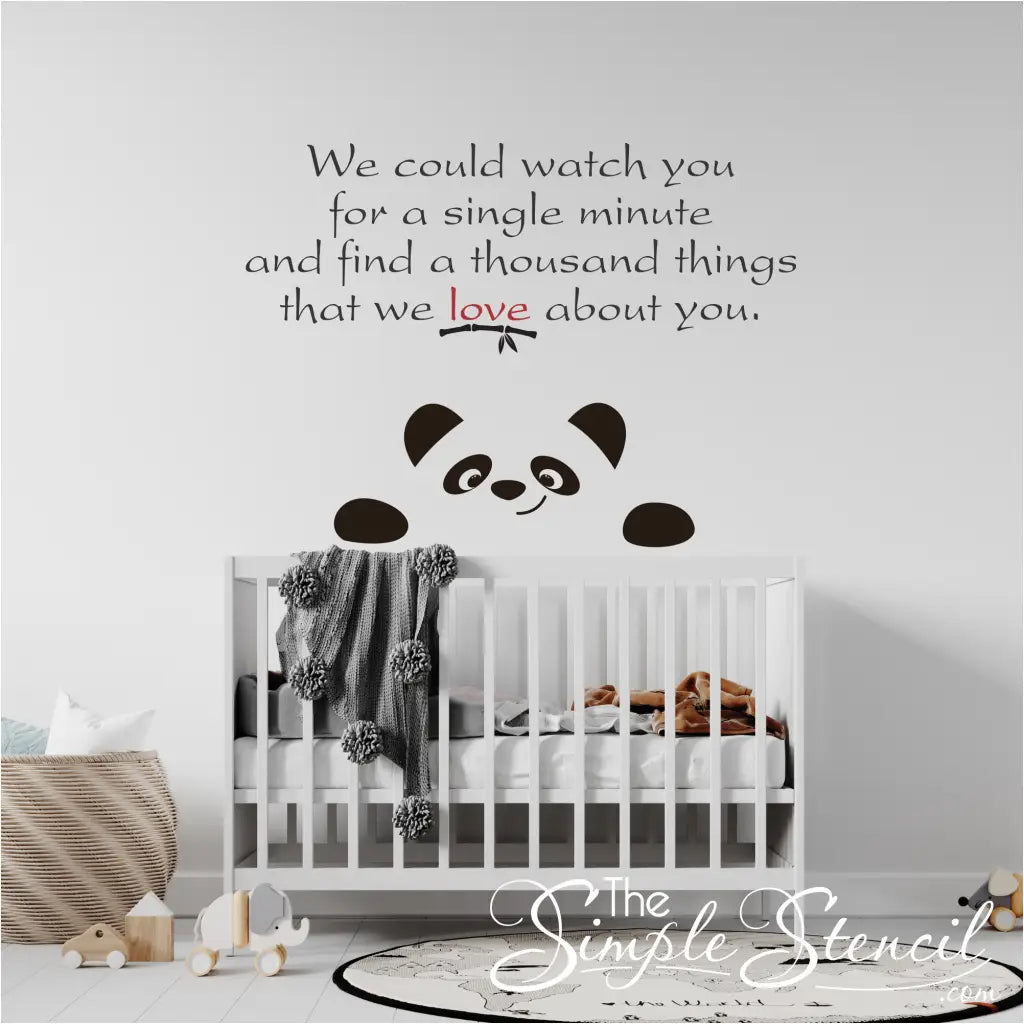 Adorable Baby Peeking Panda Decal | Nursery & Child's Room Decor – The ...