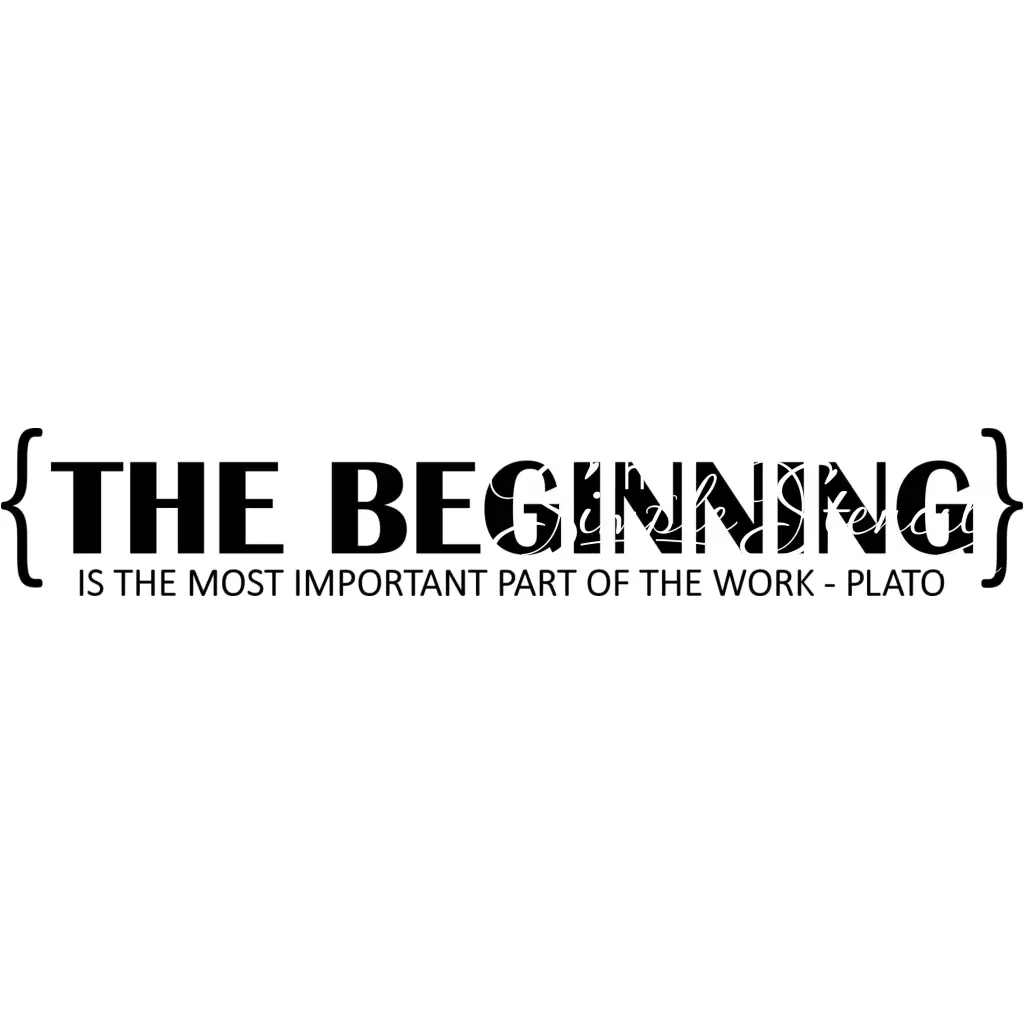 The Beginning | Wall Quote by Plato | Simple Stencil Decal Wall Decor ...