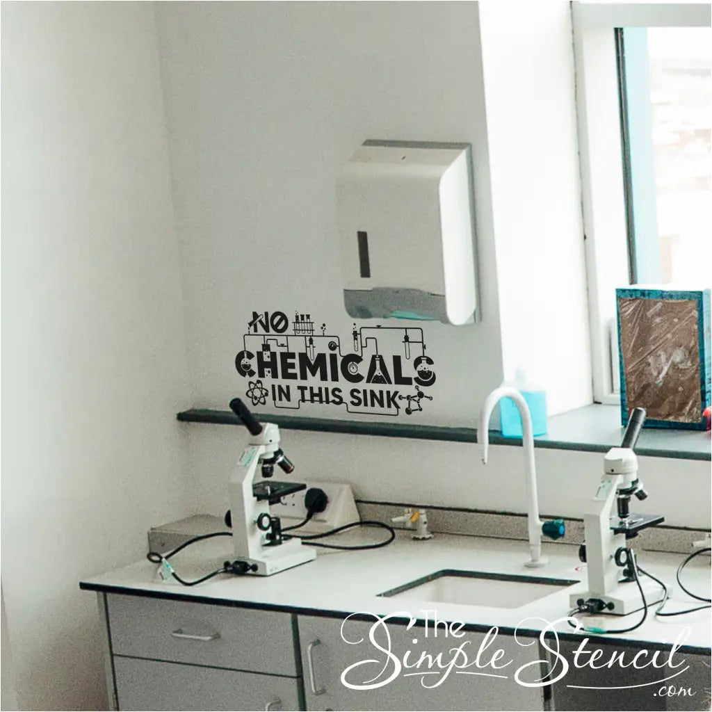No Chemicals In Sink Science Classroom Decal | Safety & Compliance ...