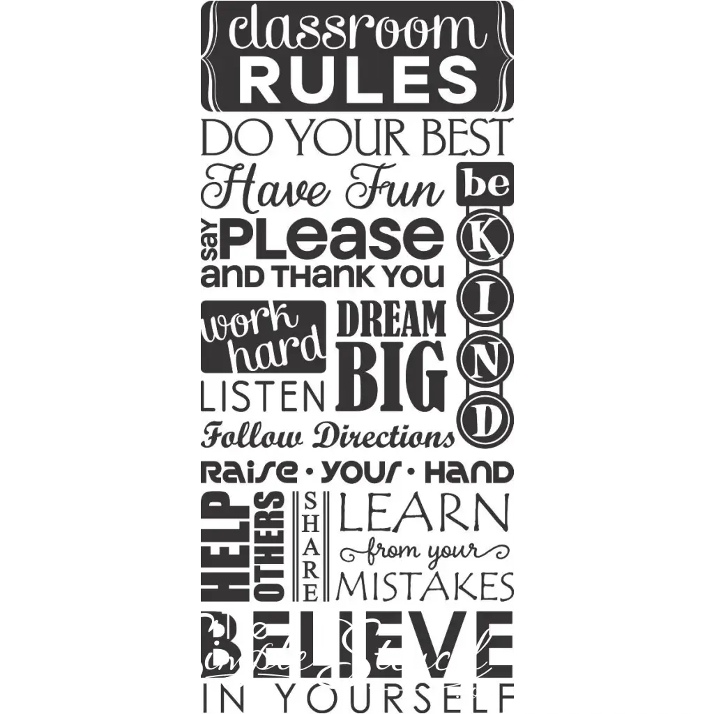 Classroom Rules II Wall Decal Sticker Sign – The Simple Stencil