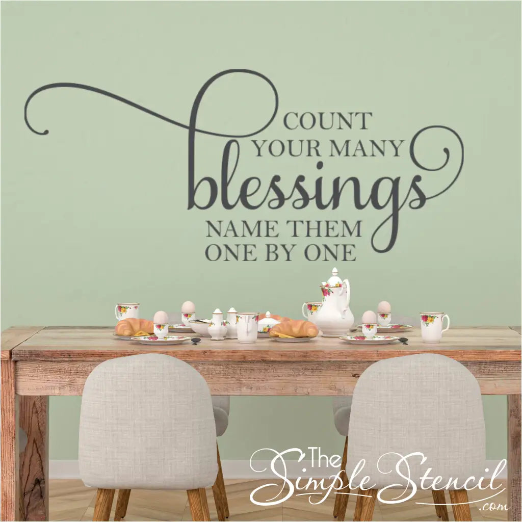 Count Your Many Blessings Vinyl Wall Decal | Inspirational Scripture ...