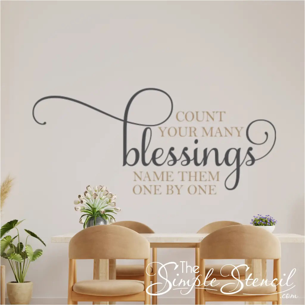 Count Your Many Blessings Vinyl Wall Decal | Inspirational Scripture ...