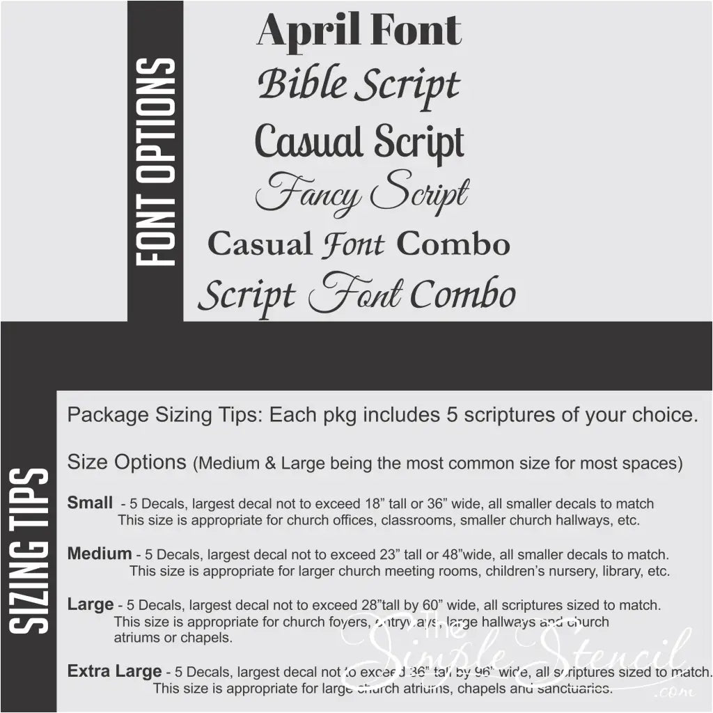 Divine Scripture Décor Package - 5 Bible Verse Decals – The Simple Stencil