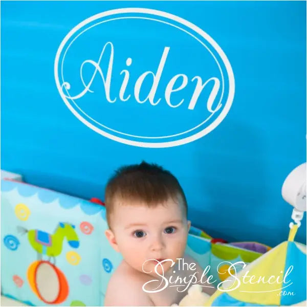 Personalized Oval Name & Date Monogram | Wall or Window Decals – The ...