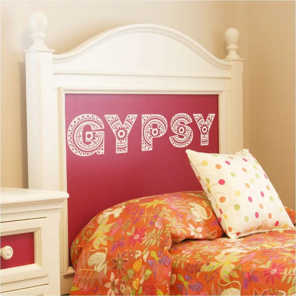 Gypsy Embellished Wall Art Decal | Bohemian Style Font Decor – The ...