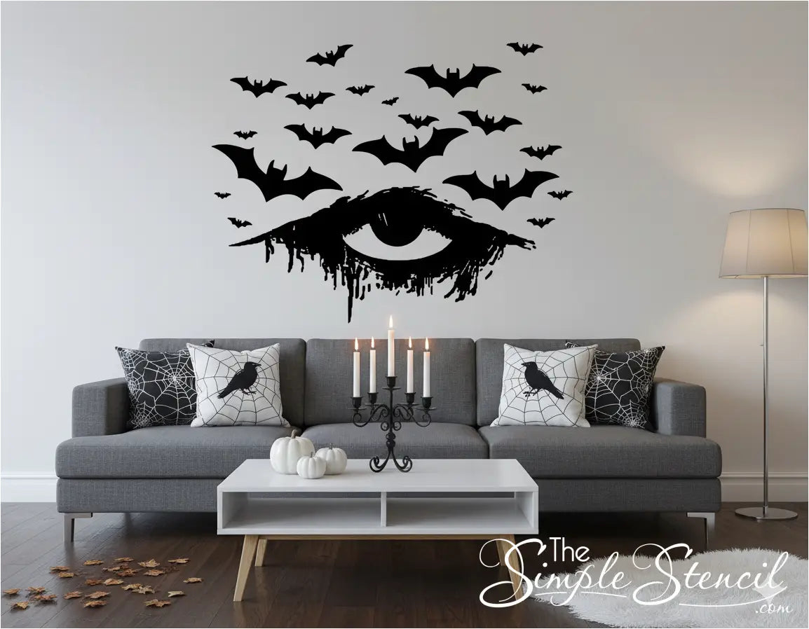 Gothic Dripping Eye & Bats Decal | Premium Halloween Wall Art – The ...
