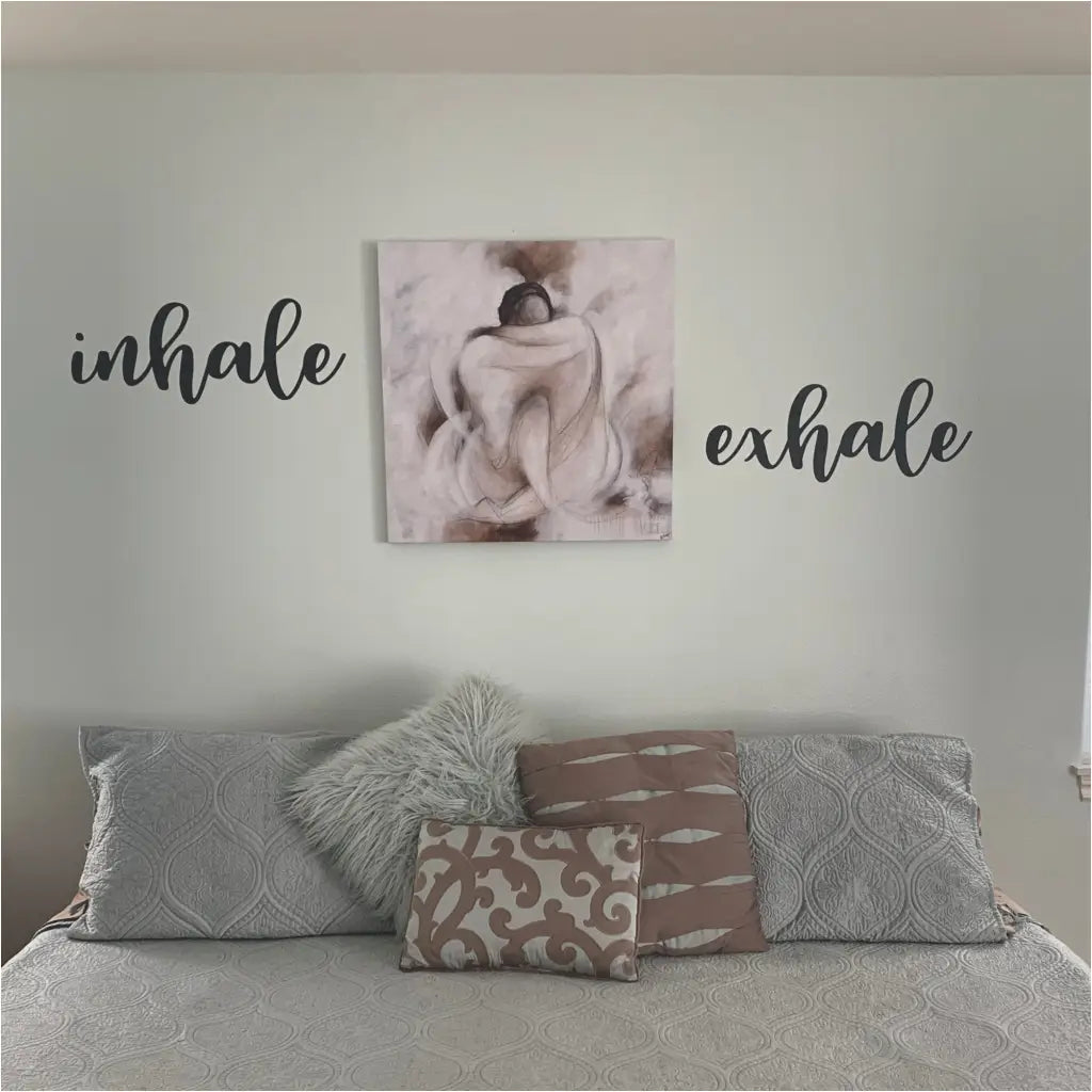 Inhale Exhale - Script Wall Decal Word Art Decor – The Simple Stencil