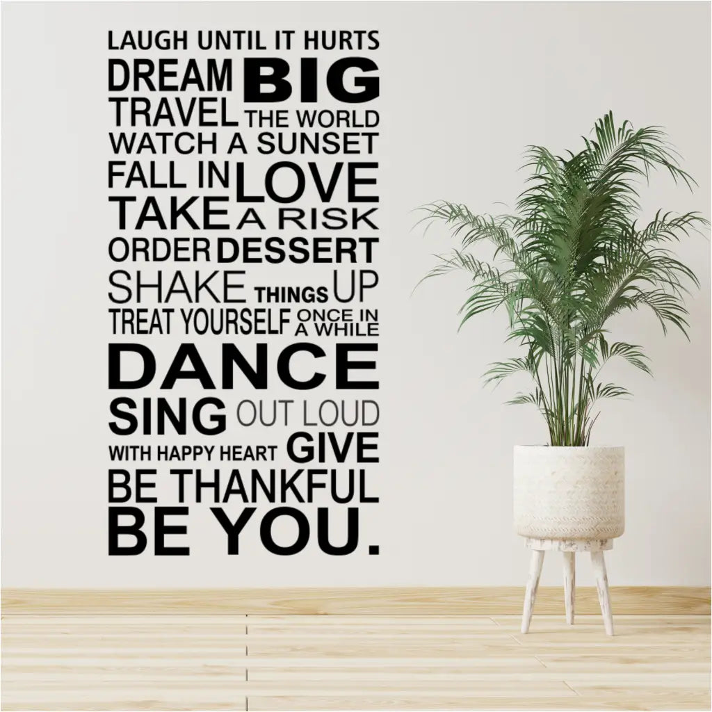 Inspirational Wall Phrases | Large Wall Decal | Positive Message Decor ...