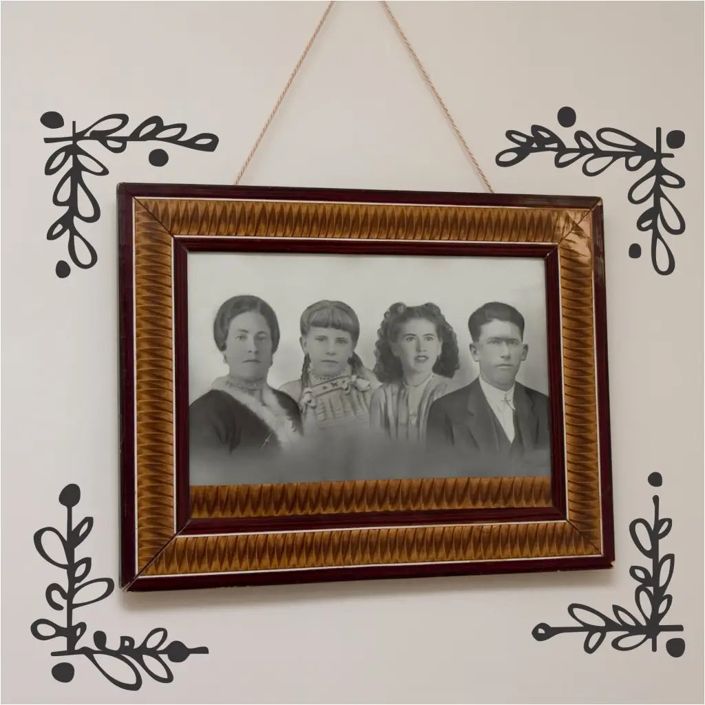 Leaf Corners Frame | Peel & Stick Vinyl Decal Wall & Window Home Decor ...