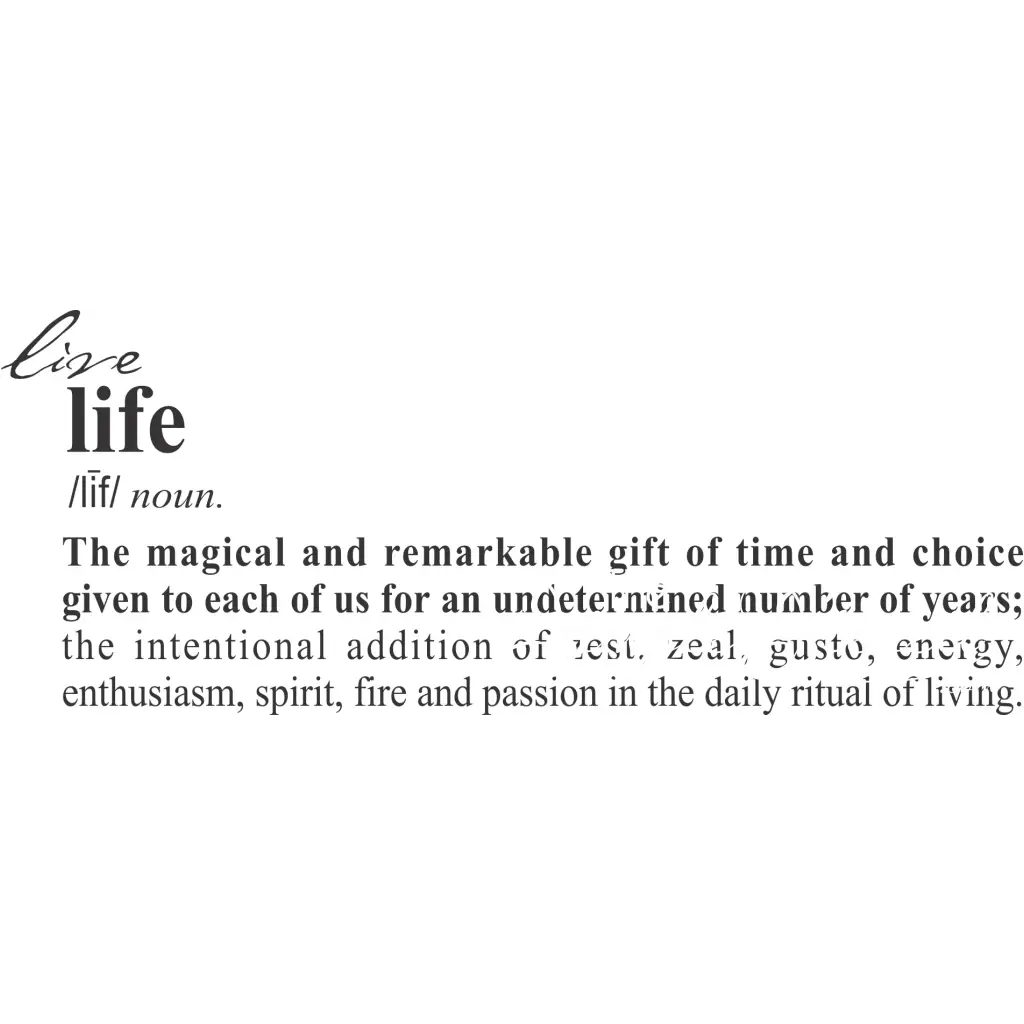 Live Life | Life Definition Wall Decal Home Decor – The Simple Stencil