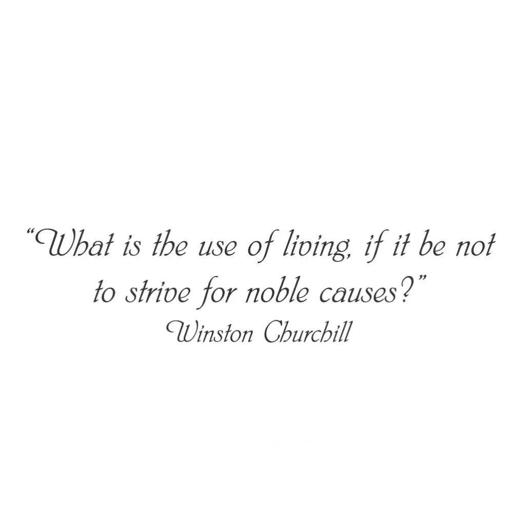 What Is The Use Of Living If Not For Noble Causes? Winston Churchill ...