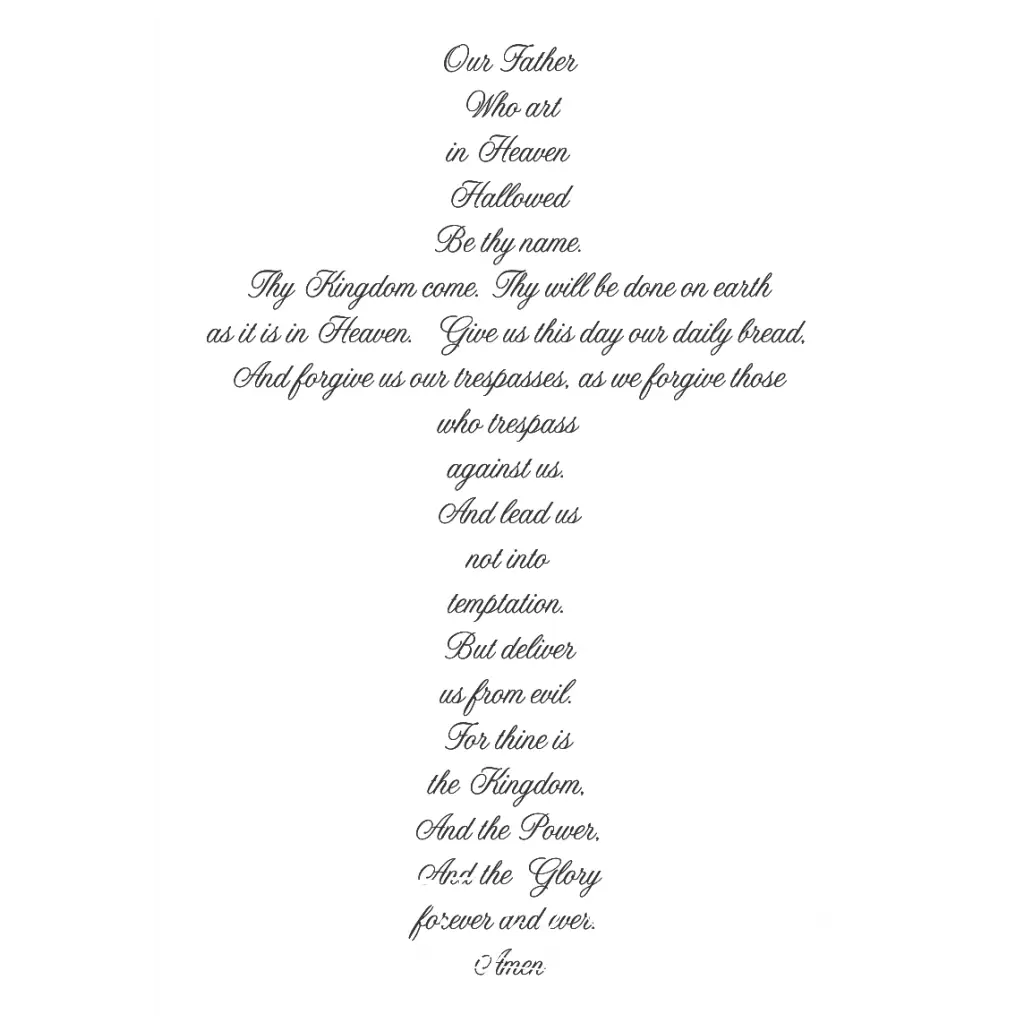 Lord's Prayer Cross Wall Decal Art | Large Religious Decor – The Simple ...