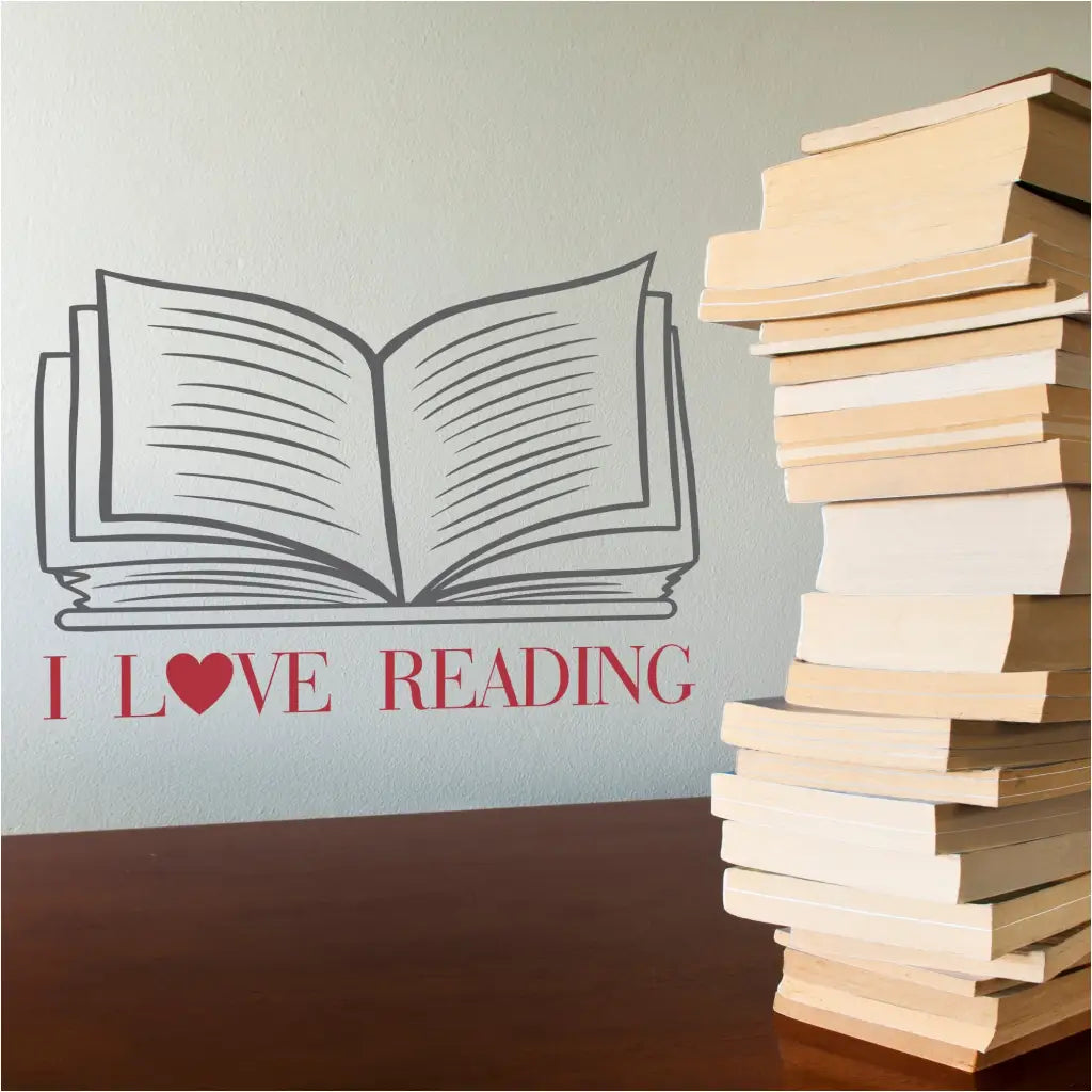 I LOVE READING | Version 2 | Library Wall Decal – The Simple Stencil