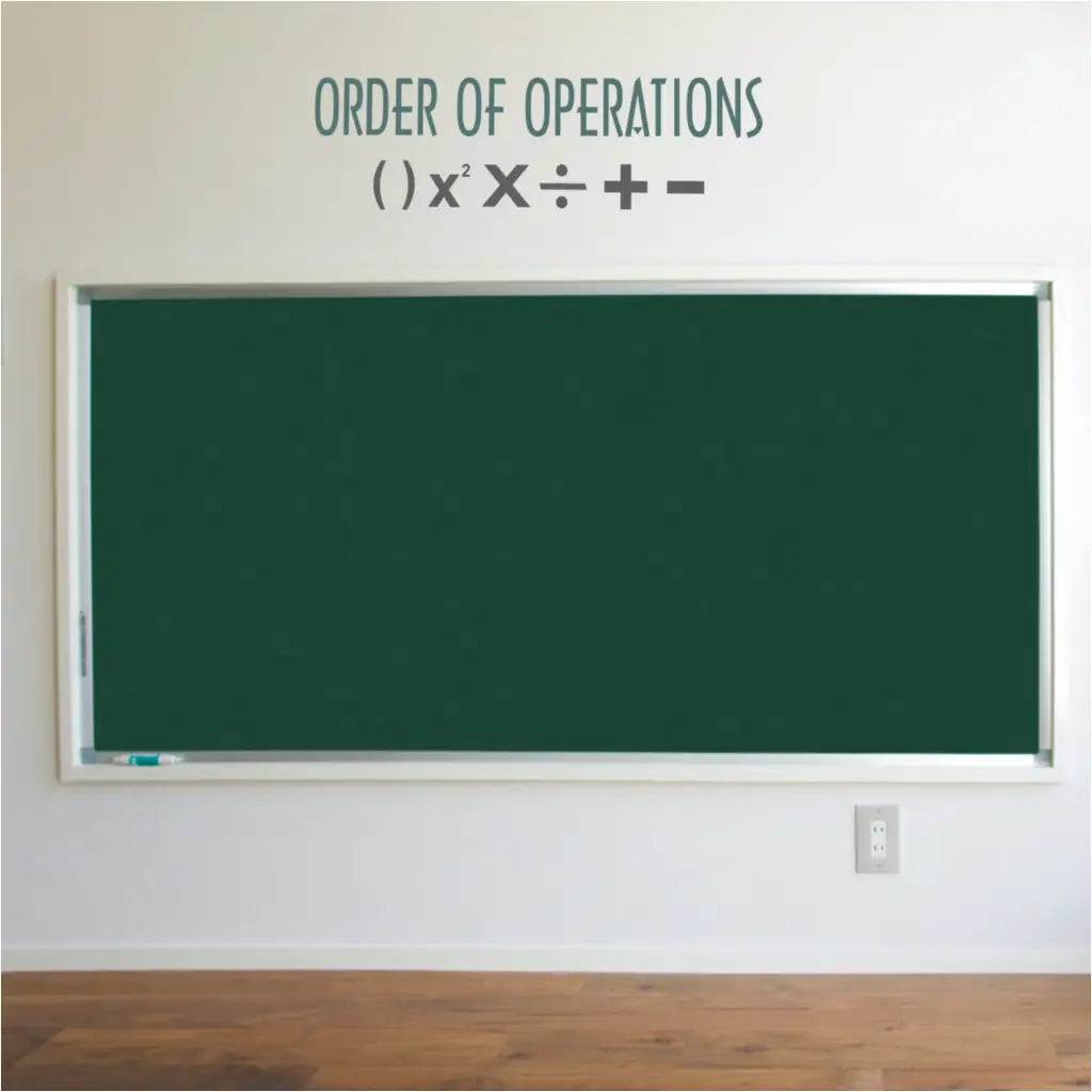 Mathematics Order Of Operations Wall Decal Sign – The Simple Stencil