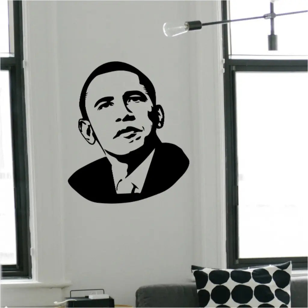 Obama Face Silhouette - Large Wall or Window Decal - Classroom Decor ...