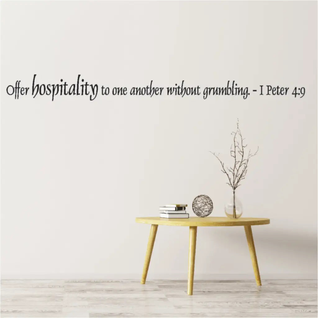 Offer Hospitality Scripture Peter 4:9 | Christian Wall Decal Stencil ...
