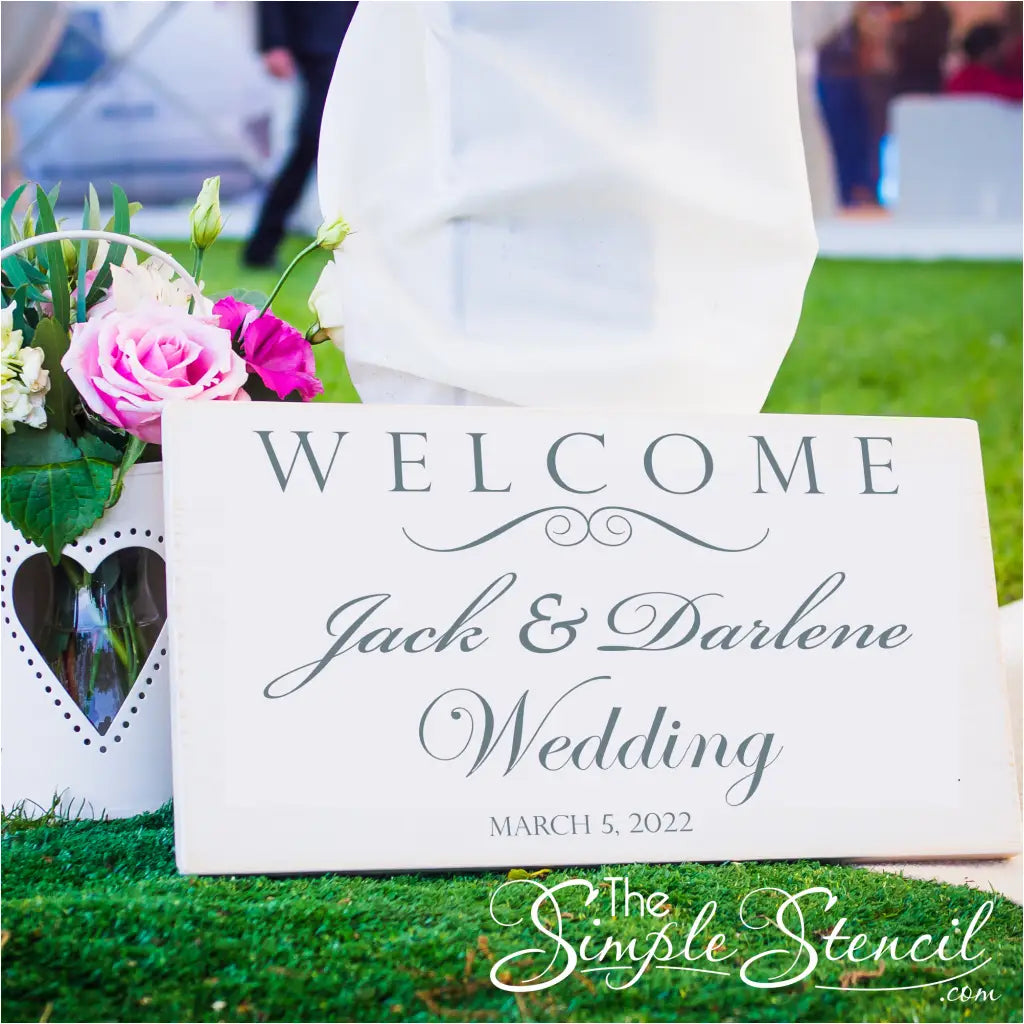 Personalized Wedding Welcome Sign Decal | Easy DIY Wedding Display ...