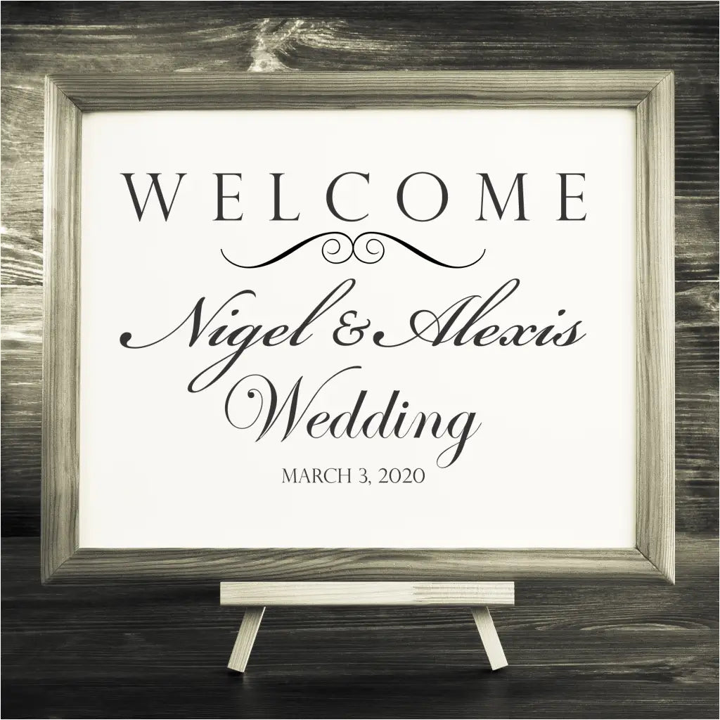 Personalized Wedding Welcome Sign Decal | Easy DIY Wedding Display ...
