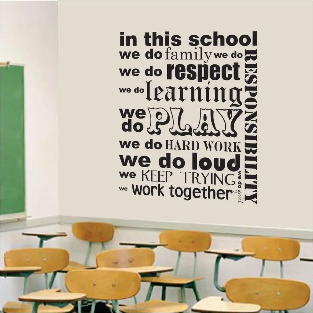 In This School We Do | Large School Wall Decal | Educational Decor ...