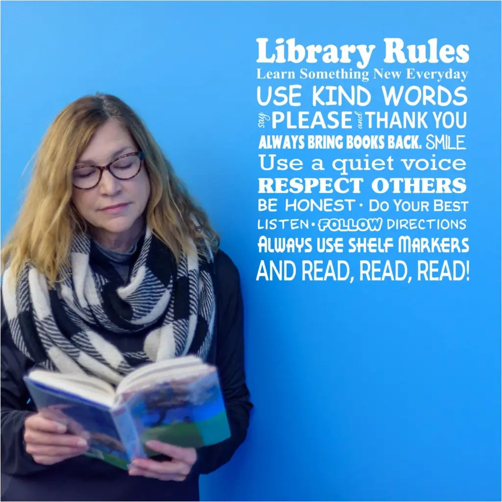 School Library Rules Wall Decal | Simple Stencil Library Decor – The ...