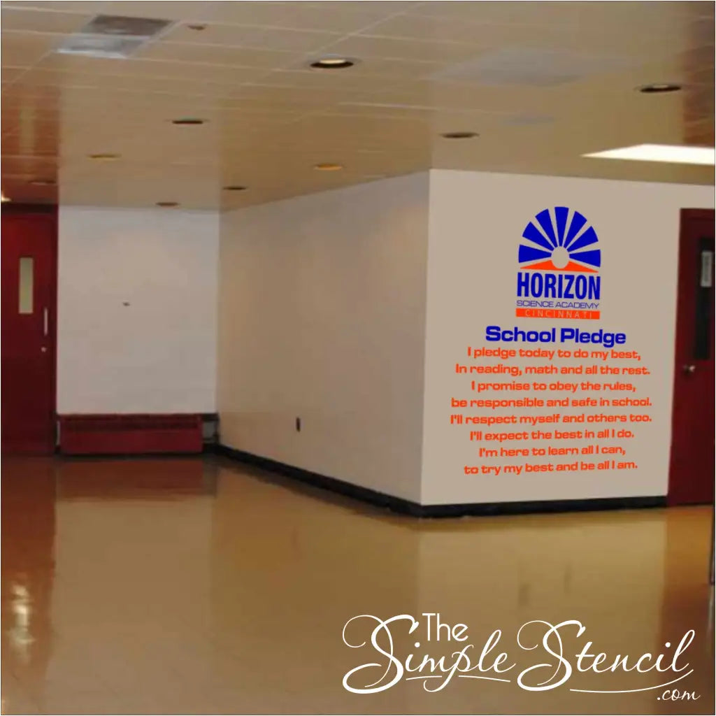 School Pledge Wall Decal Mural Art | Customize With Logo & Colors – The ...