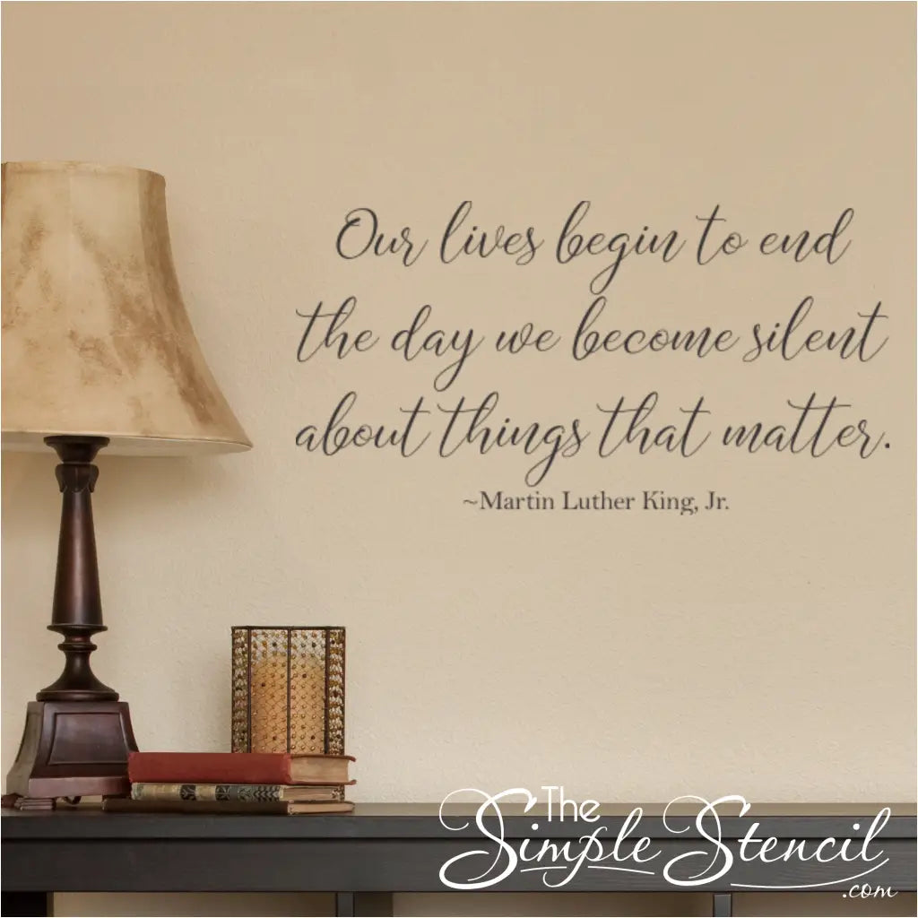 MLK Jr. "Silence & Speaking Up" Wall Quote Decal - Inspirational Wall ...