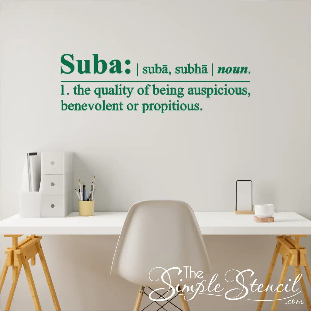 Suba Definition Wall Decal | Suba - Sanskrit for Auspiciousness – The ...