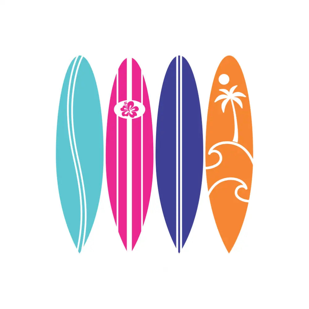 Surf Boards Set | Removable Wall Decals For Beach Themed Room Decor ...