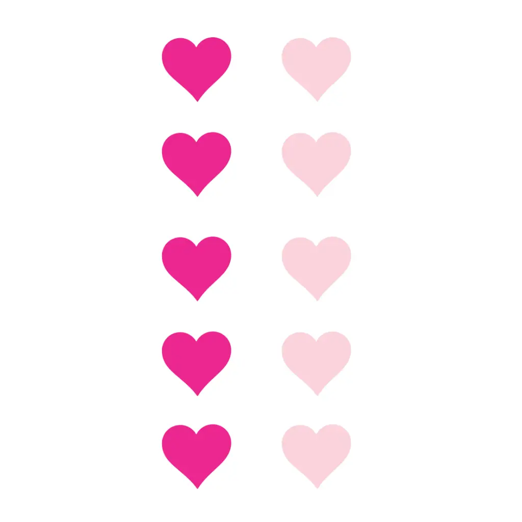 Two Color Hearts Embellishment 10 Pack Vinyl Stickers – The Simple Stencil