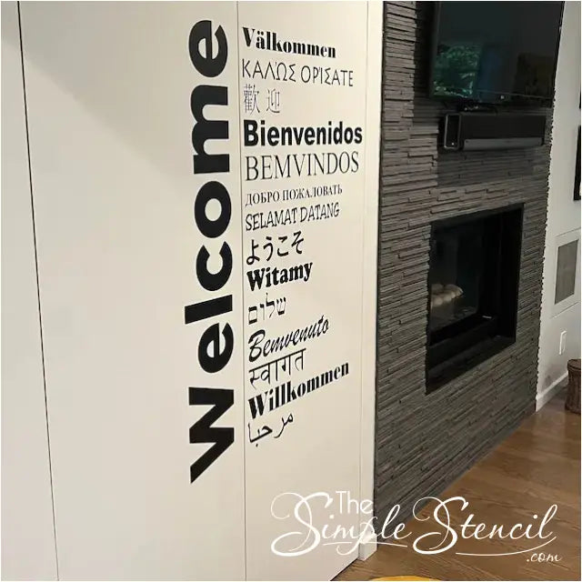 Welcome In Different Languages Wall Door Sign Decal – The Simple Stencil